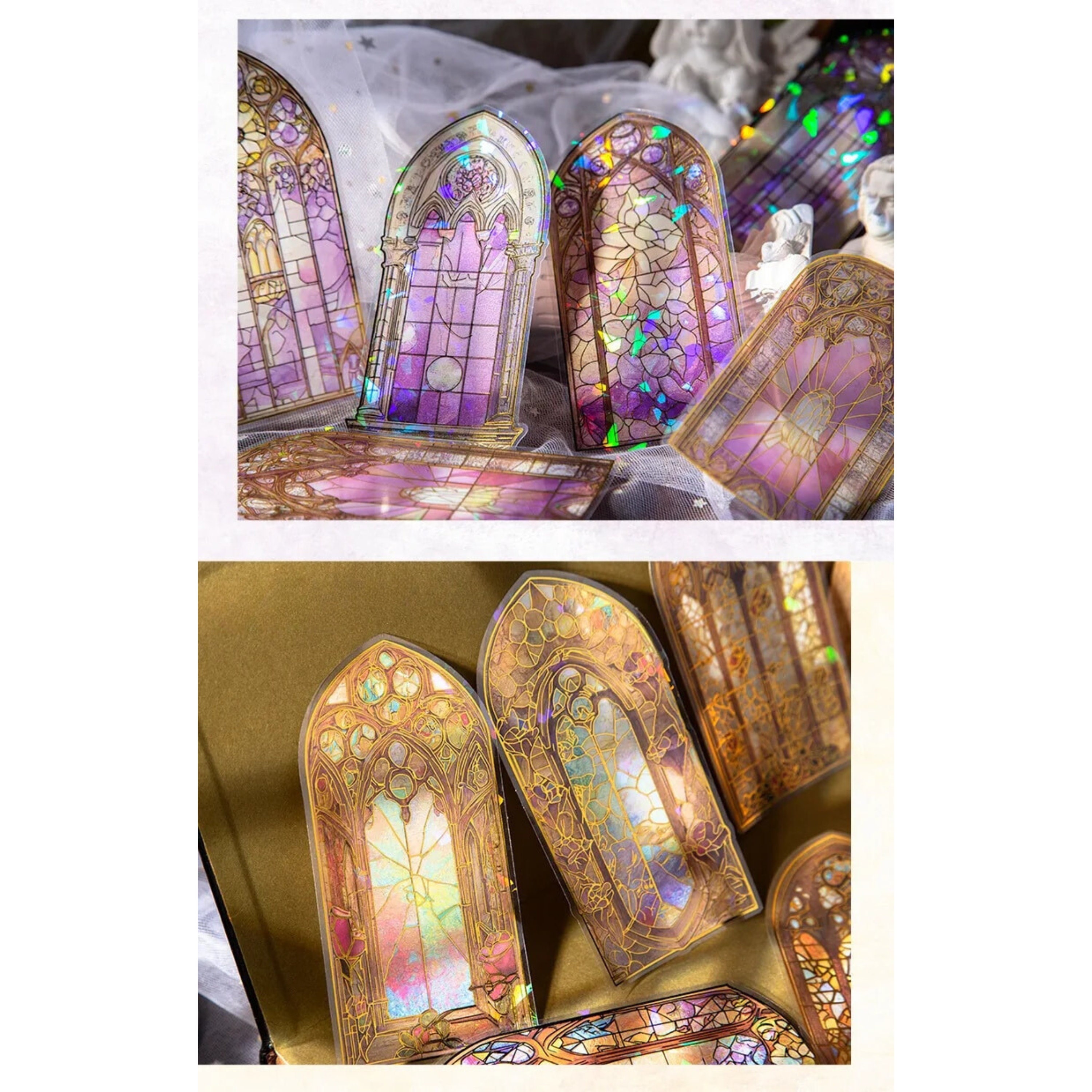 10pcs/ Pack Retro Glazed Window Stickers Set Decorative Waterproof ...