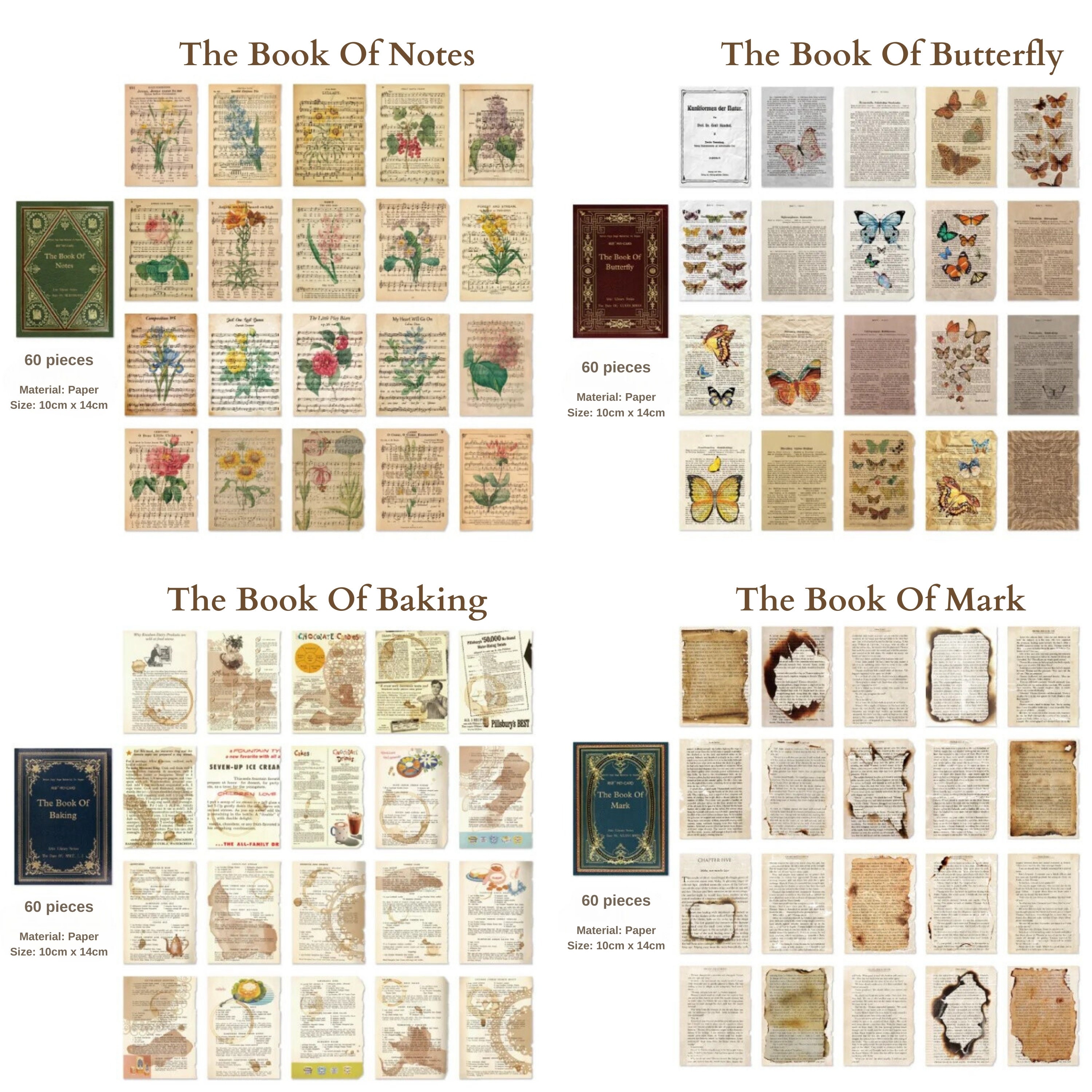 Book of Memories - 60 Sheets Paper Booklet Scrapbook Ephemera for Junk ...