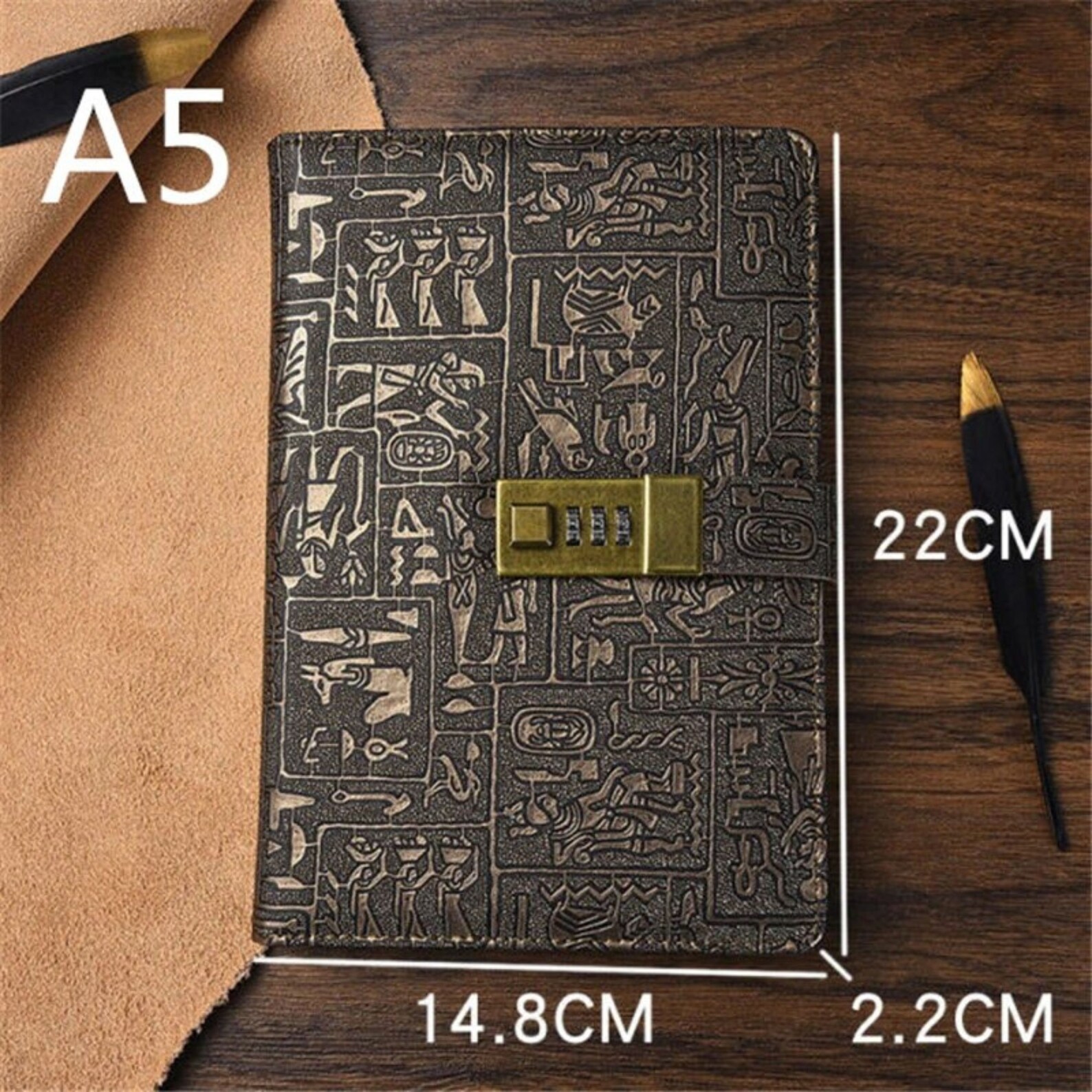 Egyptian Style Journal Notebook, Embossed Ancient Patterns Journals ...