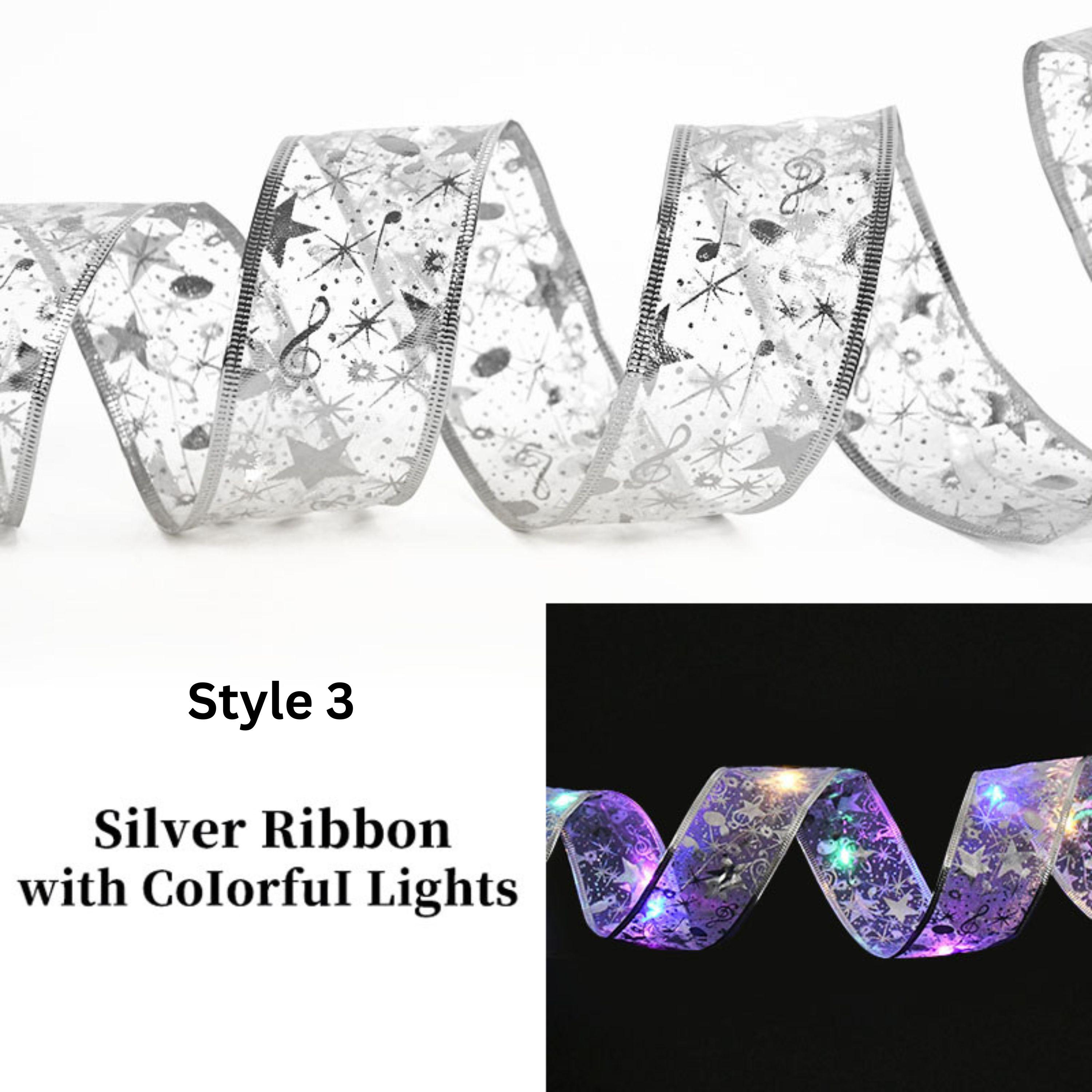 LED Christmas Bow String Lights | DIY Lace Ribbon Tree Ornaments ...