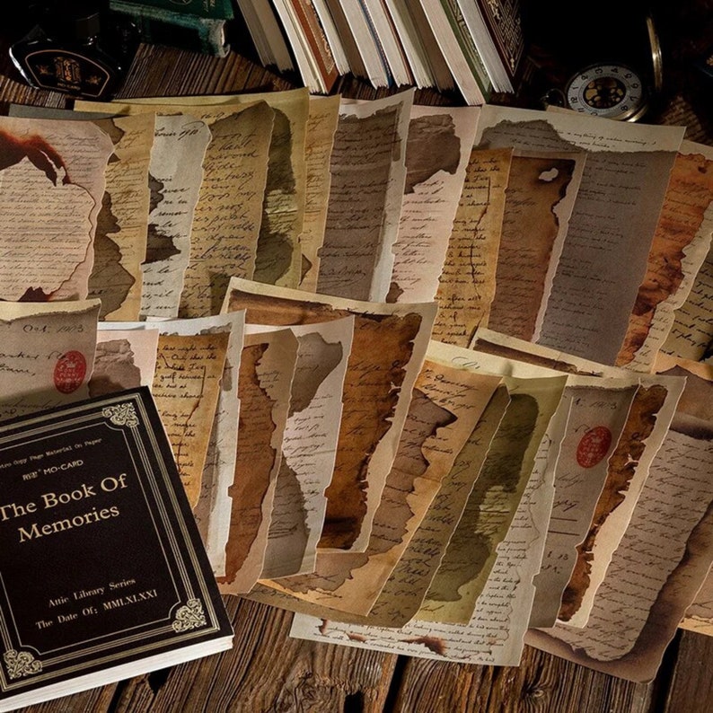 Book of Memories - 60 Sheets Paper Booklet Scrapbook Ephemera for Junk ...