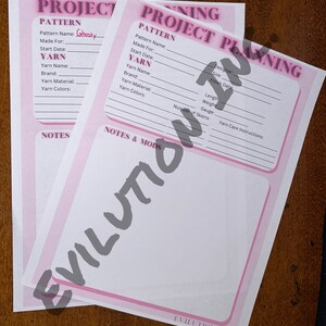 DIGITAL Printable Project Planning, Yarn, Crochet, Knitting, Print ...