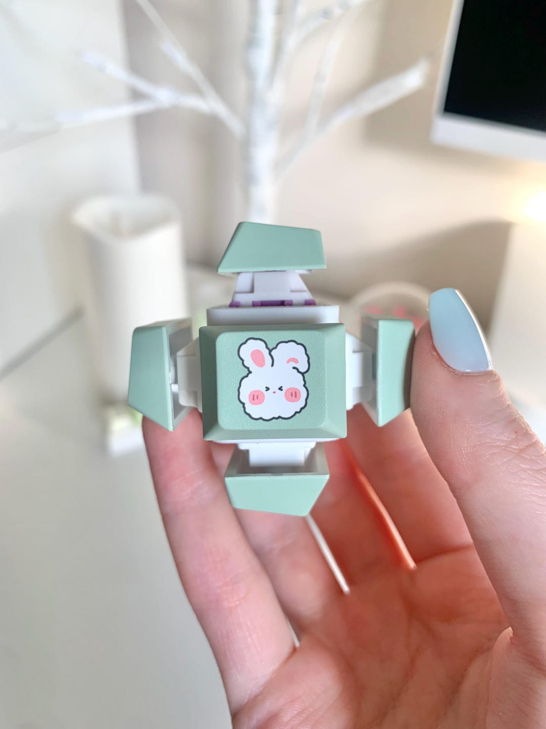 6 Key Desktop Mechanical Keyboard Fidget Toy Creamy and Clicky Custom ...