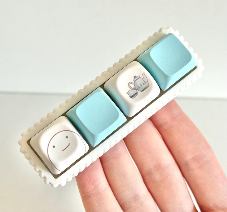 4 Button Desktop ASMR Keyboard Fidget Toy Keychain - 4 Key Sensory ADHD ...