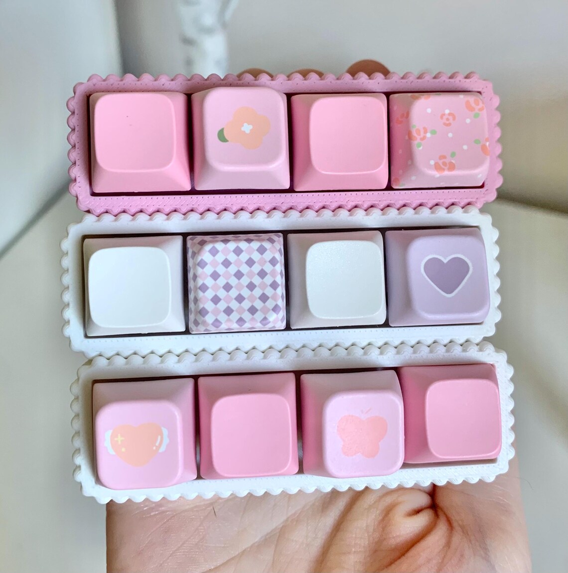 4 Button Desktop Mechanical Keyboard Fidget Toy 4 Key Sensory ADHD ...