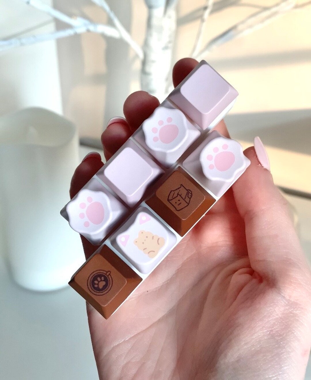 Desktop Mechanical Keyboard Fidget Toy 4 Key Sensory Toy With Custom ...