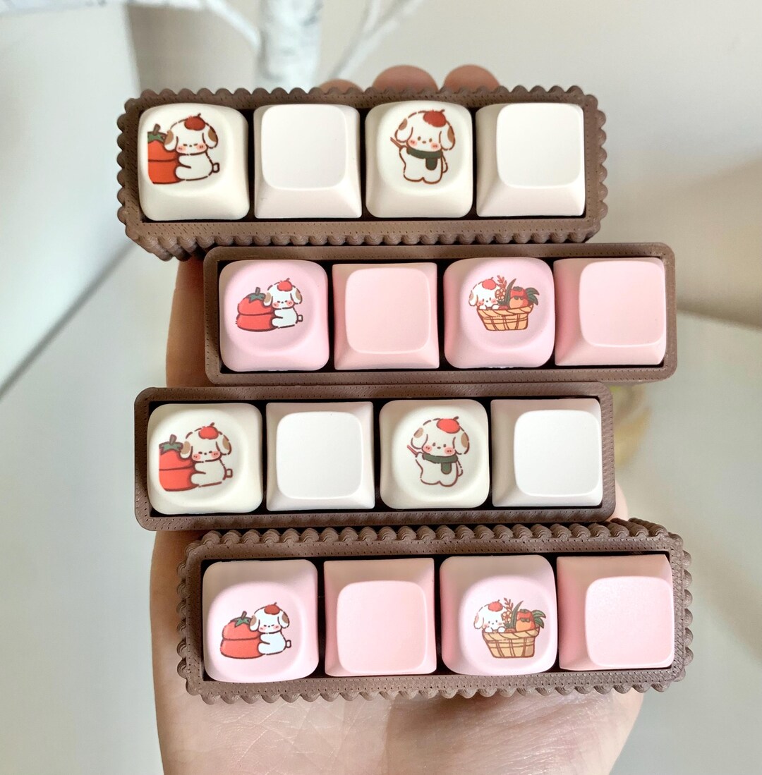 4 Button Desktop Mechanical Keyboard Fidget Toy Keychain - 4 Key ...