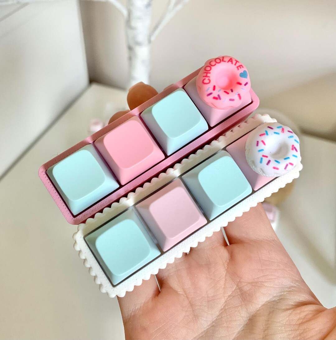 4 Button Desktop Mechanical Keyboard Fidget Toy 4 Key Sensory ADHD ...