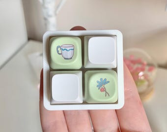 4 Button Desktop Mechanical Keyboard Fidget Toy 4 Key Sensory ADHD ...