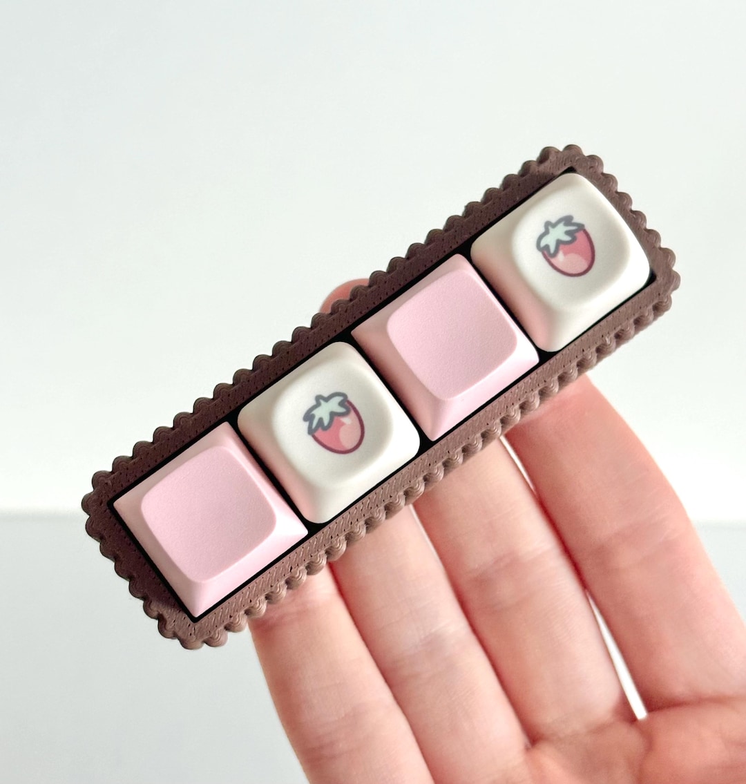 4 Button Dessert Keyboard Fidget Toy Keychain - 4 Key ASMR Sensory ADHD ...