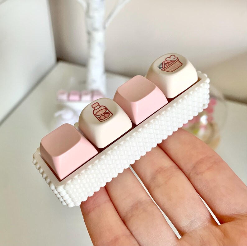 4 Button Desktop Mechanical Keyboard Fidget Toy Keychain 4 Key Sensory ...