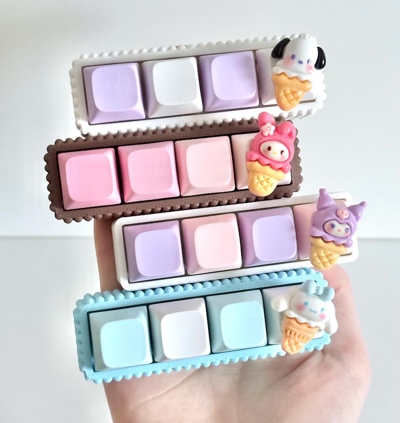 4 Button Cinnamoroll Keyboard Fidget Toy Keychain - 4 Key ASMR Sensory ...