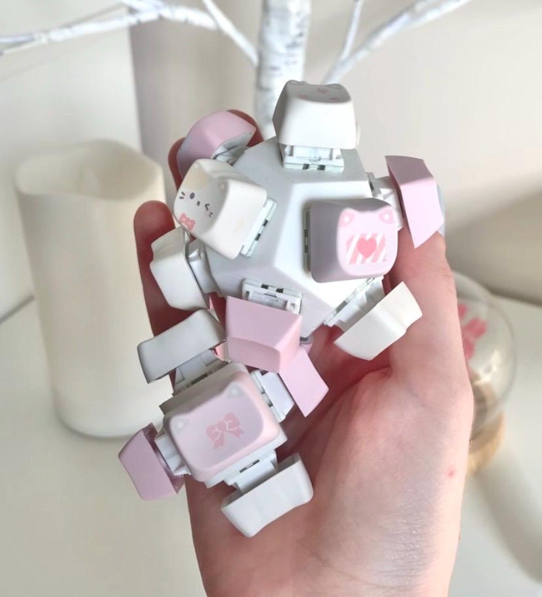 6 Key Desktop Mechanical Keyboard Fidget Toy Creamy and Clicky Custom ...