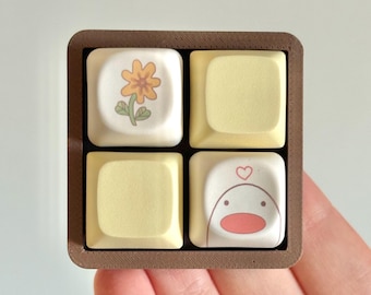 4 Button Desktop Mechanical Keyboard Fidget Toy - 4 Key Sensory ADHD ...