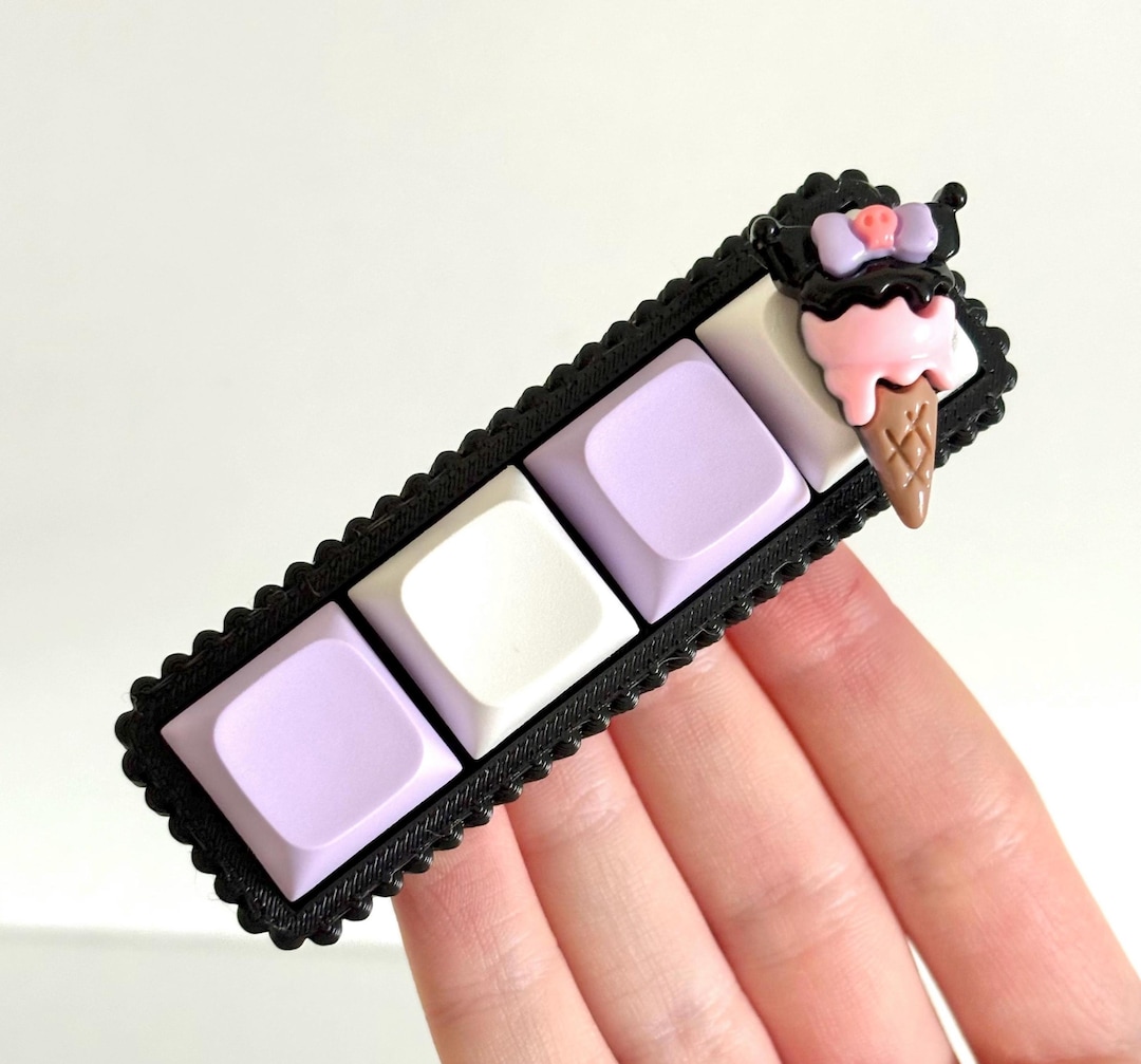 Kuromi Desktop Mechanical Keyboard Fidget Toy Keychain - 4 Key ASMR ...