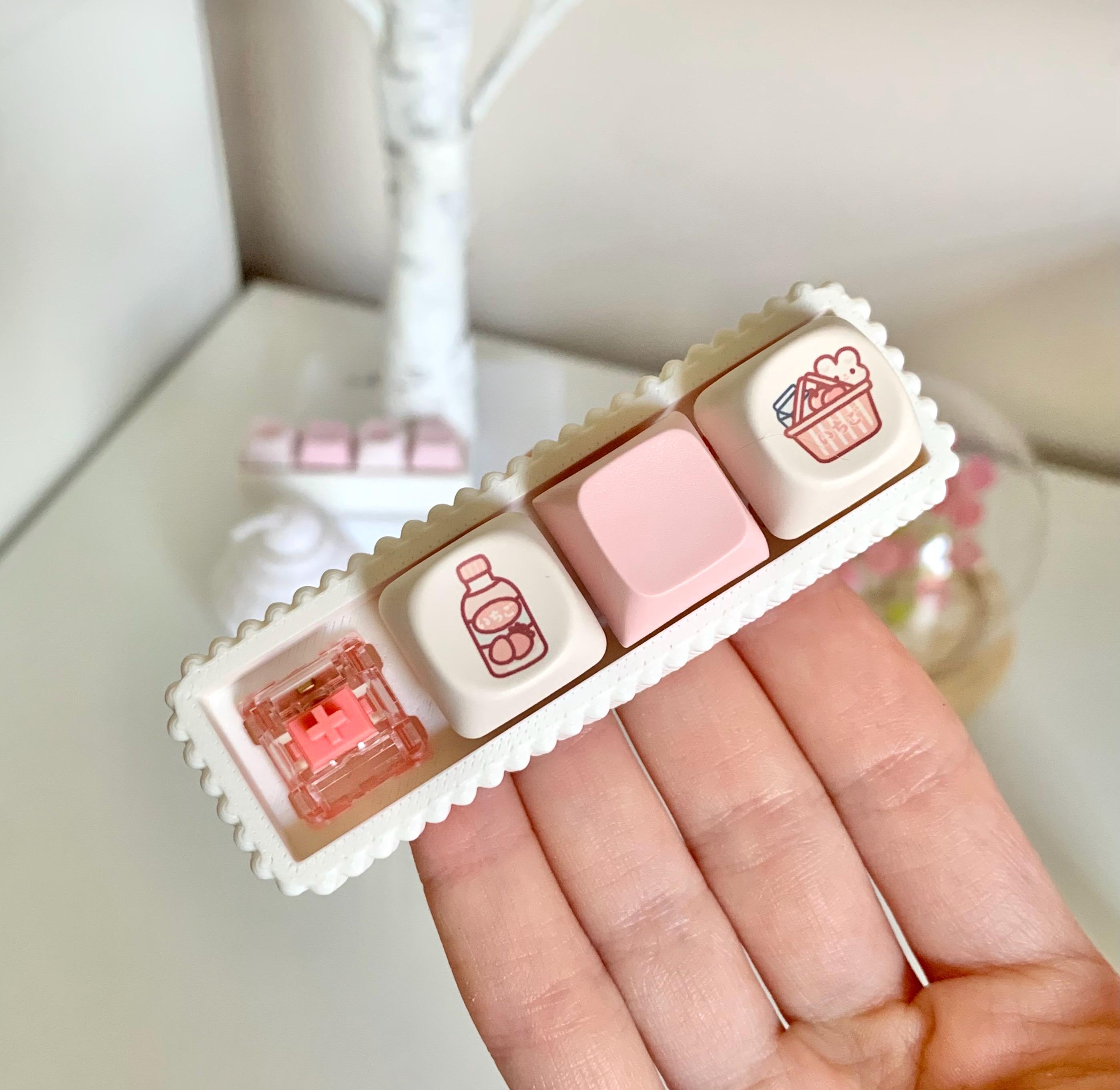 4 Button Desktop Mechanical Keyboard Fidget Toy Keychain 4 Key Sensory ...