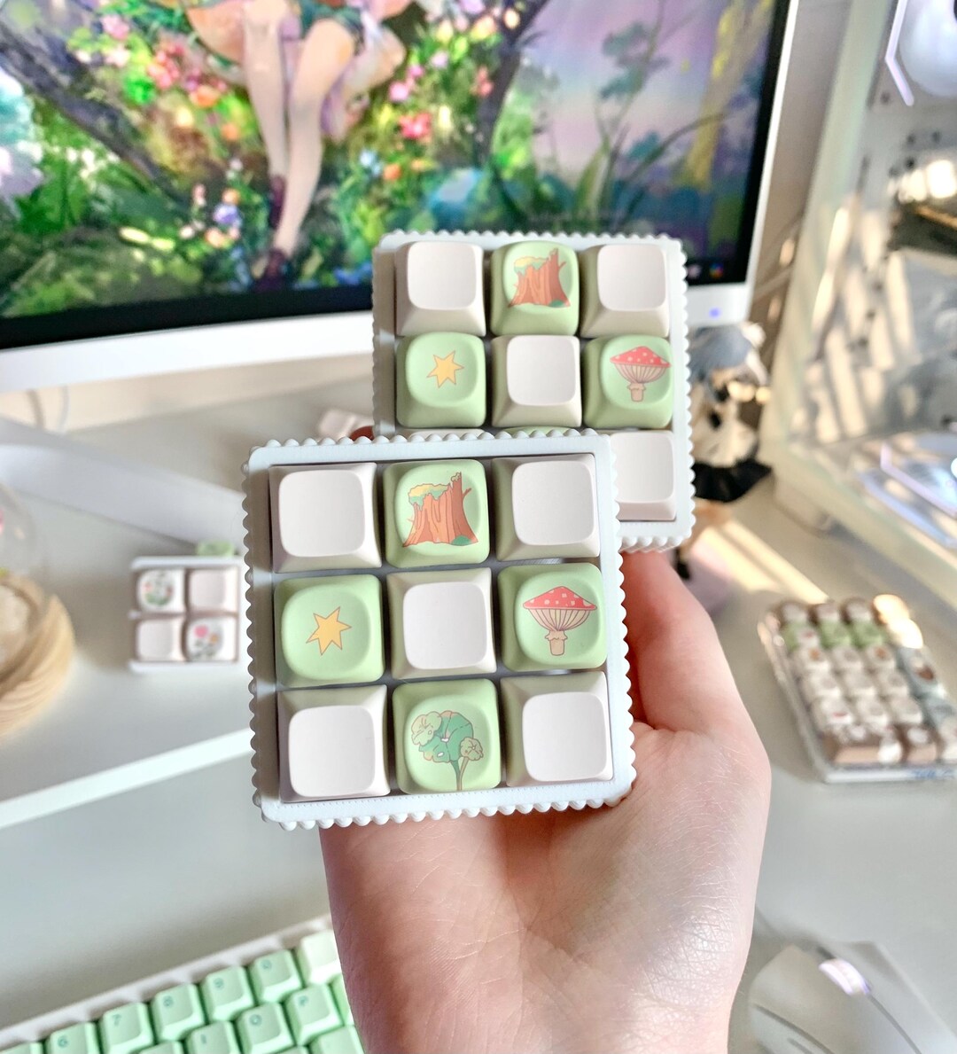 9 Button Desktop ASMR ADHD Sensory Fidget Toy Keychain - Creamy Clicky ...