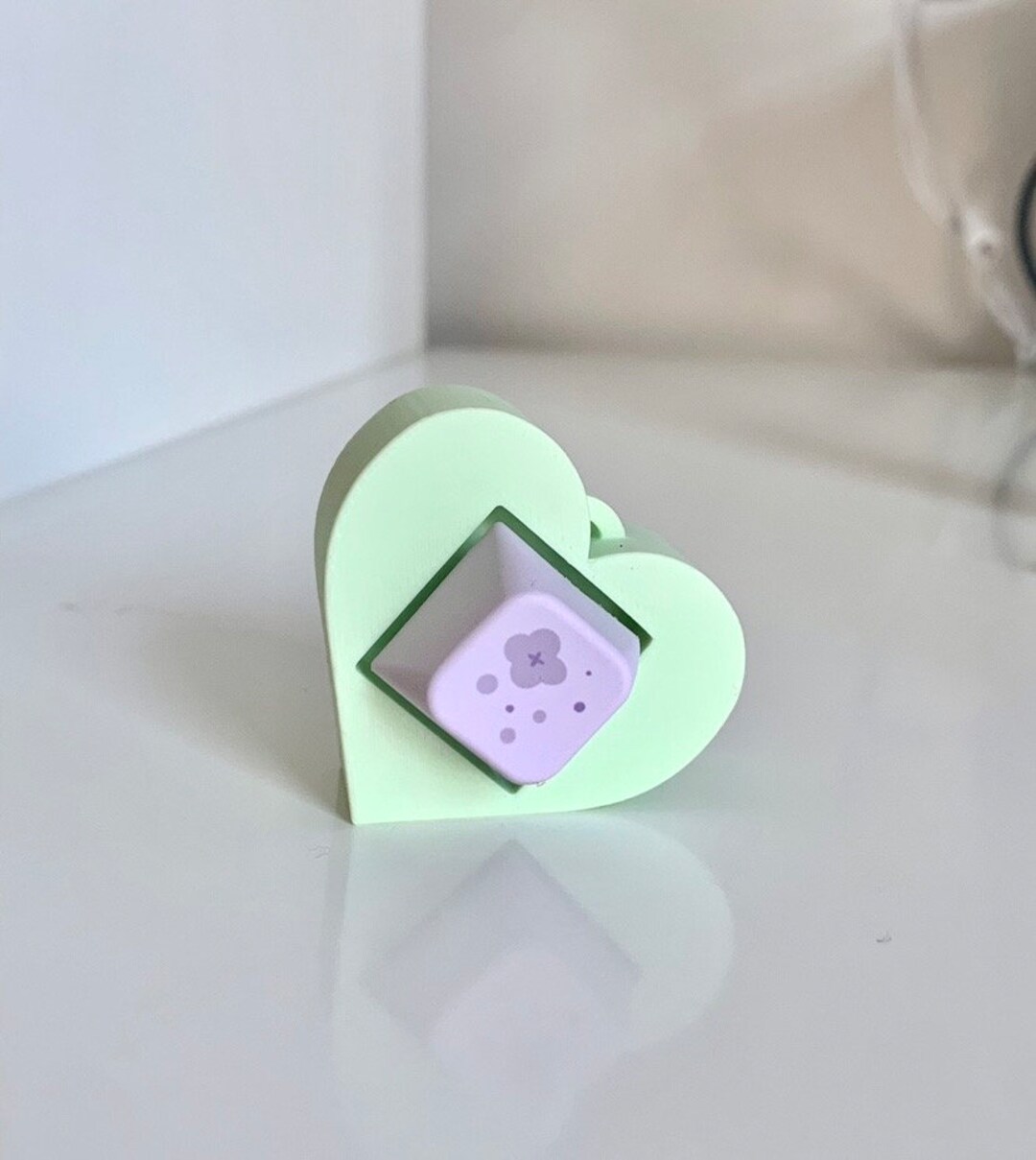 Desktop Keyboard Fidget Toy - 1 Key Sensory Toy With Custom Heart Shape and Creamy Switches ...