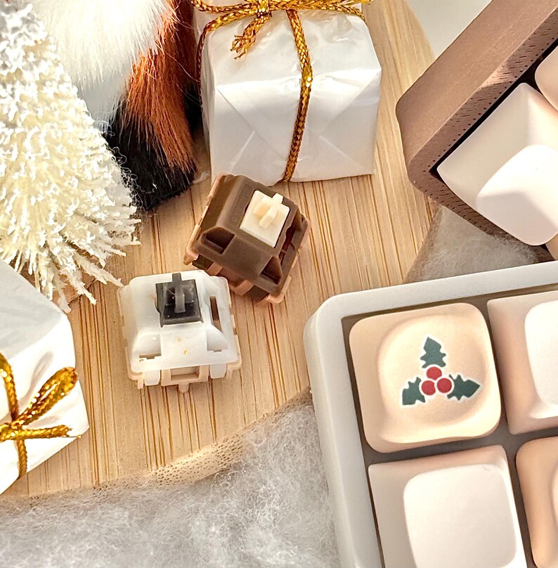 4 Button Desktop Mechanical Keyboard Fidget Toy 4 Key Christmas Gift ...