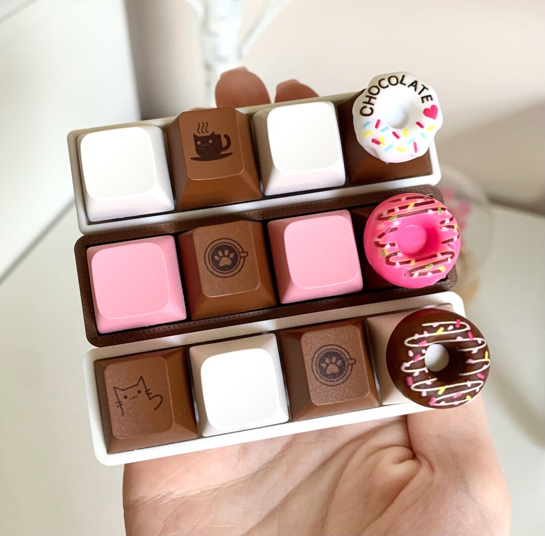 4 Button Desktop Mechanical Keyboard Fidget Toy 4 Key Sensory ADHD ...