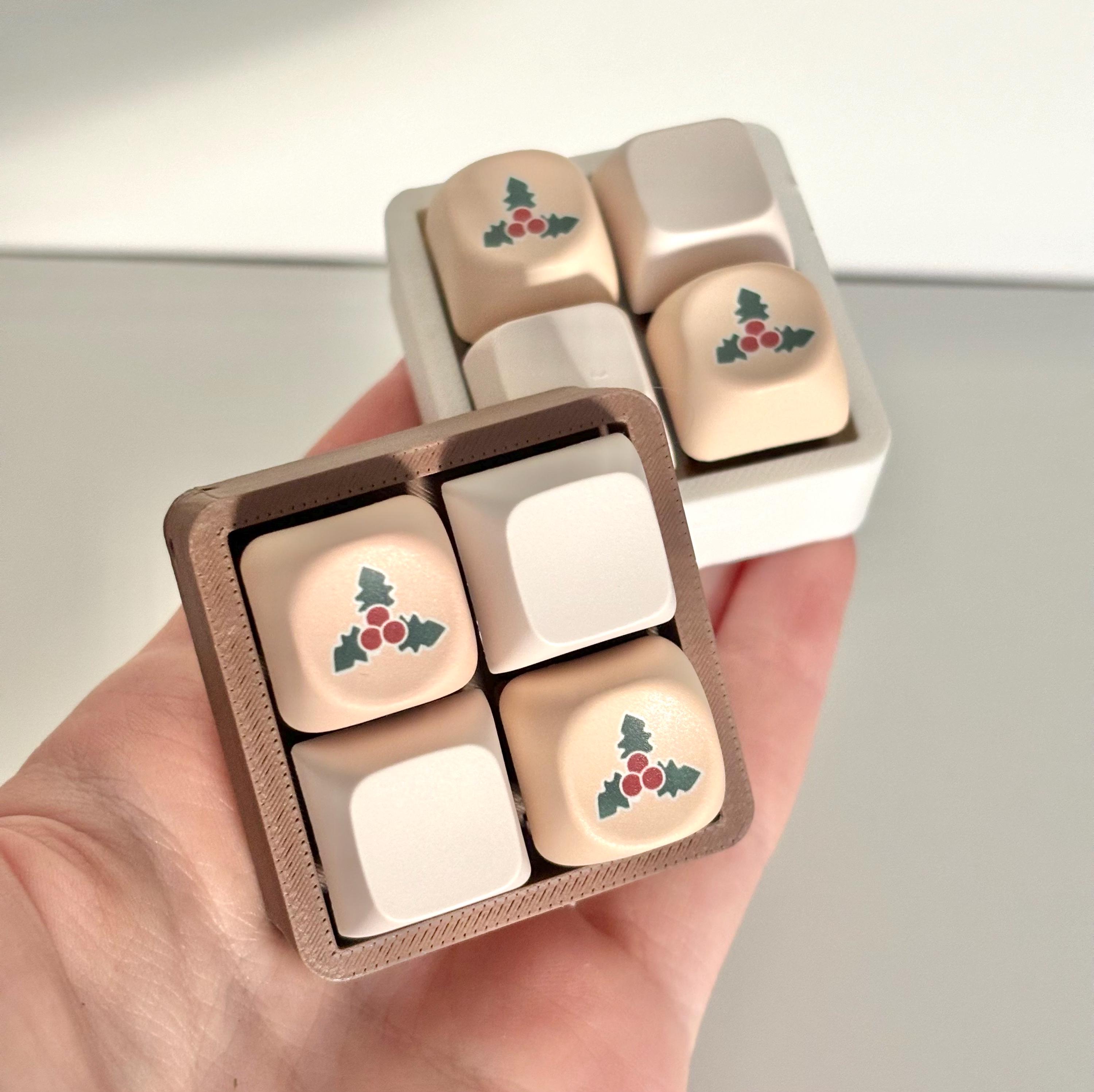 4 Button Desktop Mechanical Keyboard Fidget Toy 4 Key Christmas Gift ...