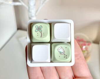 4 Button Desktop Mechanical Keyboard Fidget Toy 4 Key Sensory ADHD ...