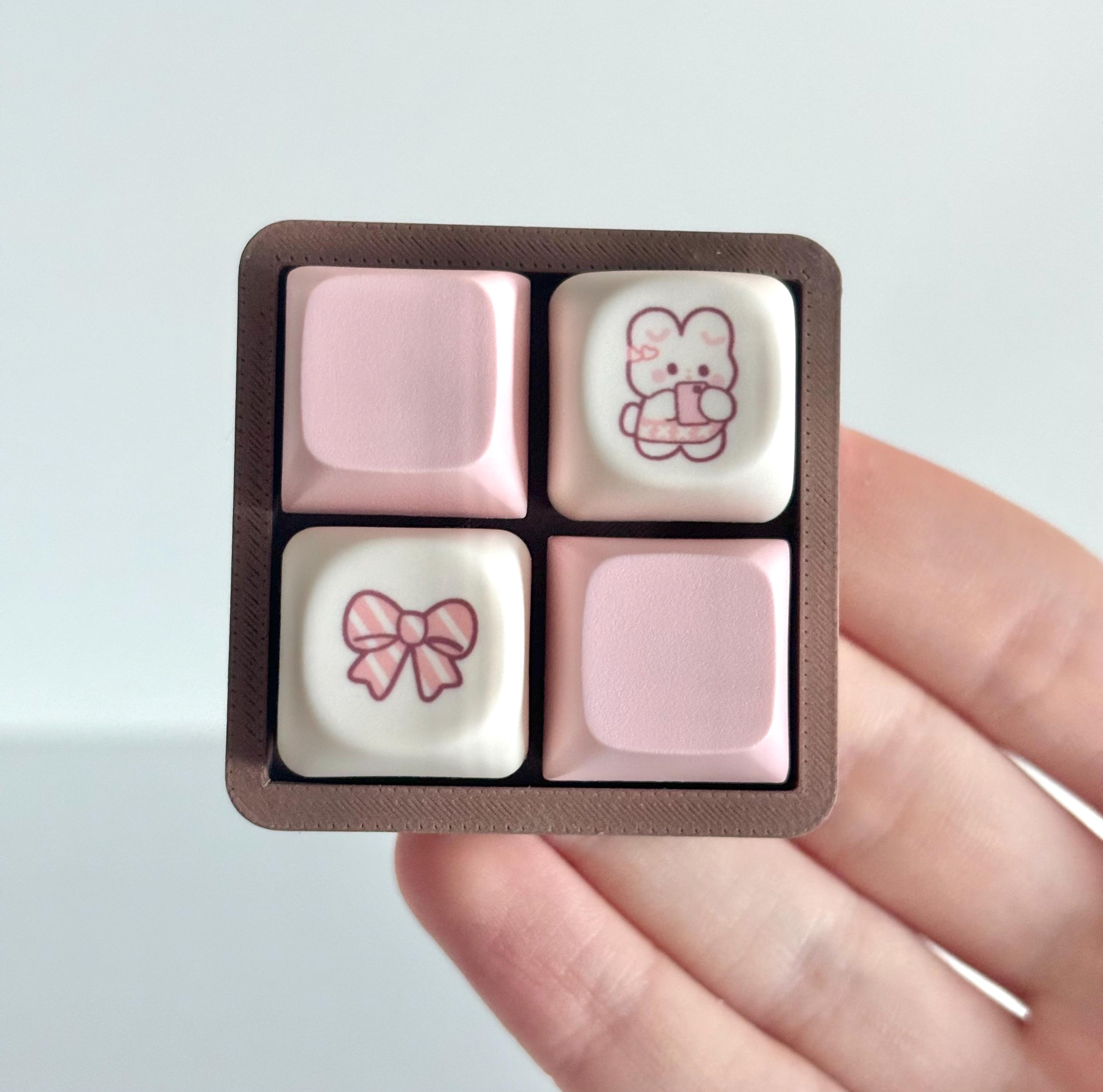 Bunny Desktop Keyboard Fidget Toy Keychain - 4 Key ASMR Sensory Toy ...