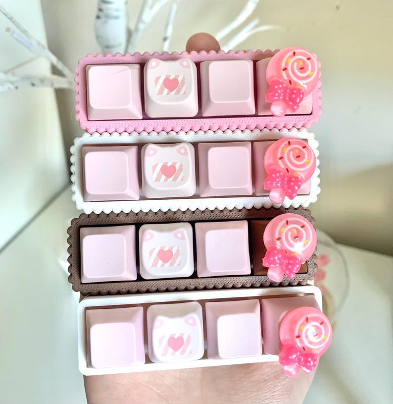 4 Button Desktop Mechanical Keyboard Fidget Toy 4 Key Sensory ADHD ...