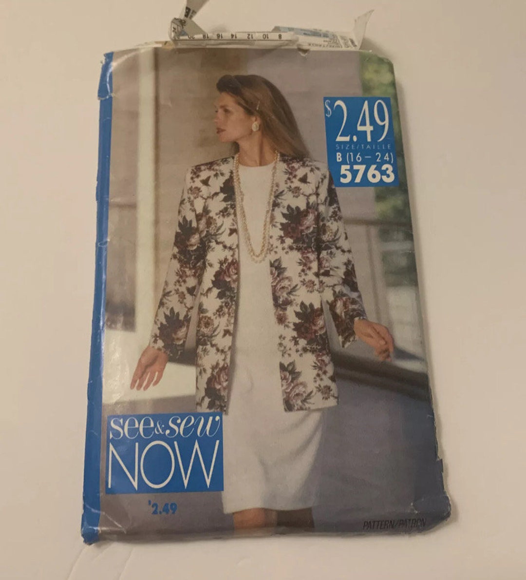 Vintage 1991 See & Sew Now 5763 Misses Petite Jacket Dress Size 16-24 ...