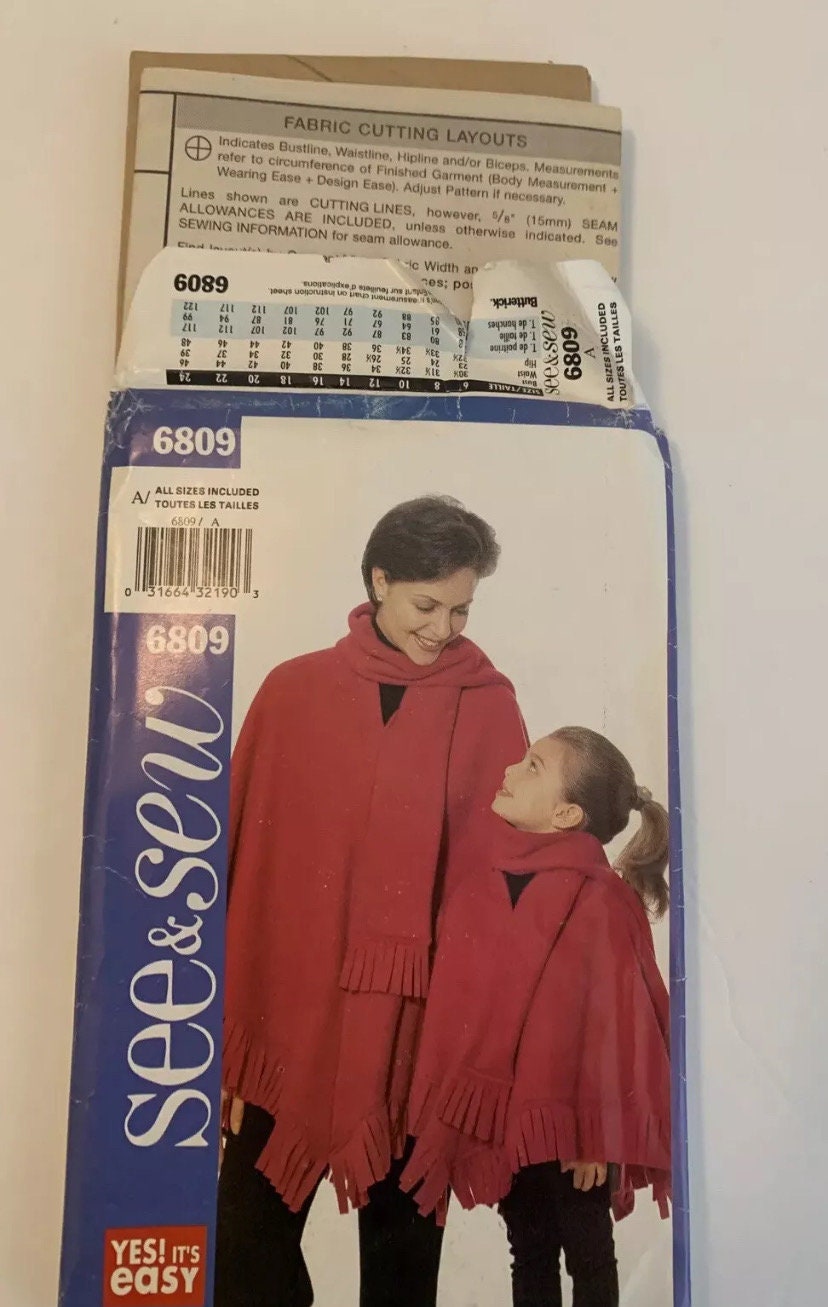 Vintage 2000 See & Sew 6809 Sewing Pattern All Sizes Mother Daughter ...