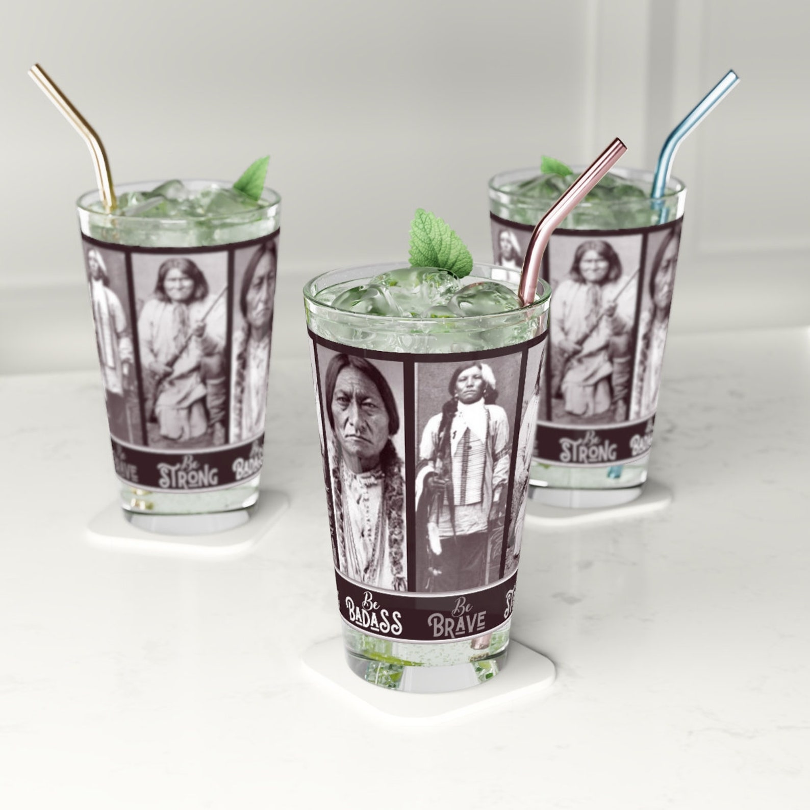 Native American Legends Native American Badass Legends Pint Glass, 16oz ...