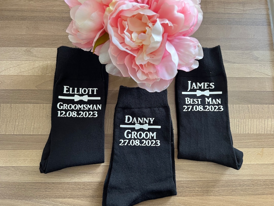 Personalised Wedding Socks Best Man Groom Groomsman Custom Page Boy ...