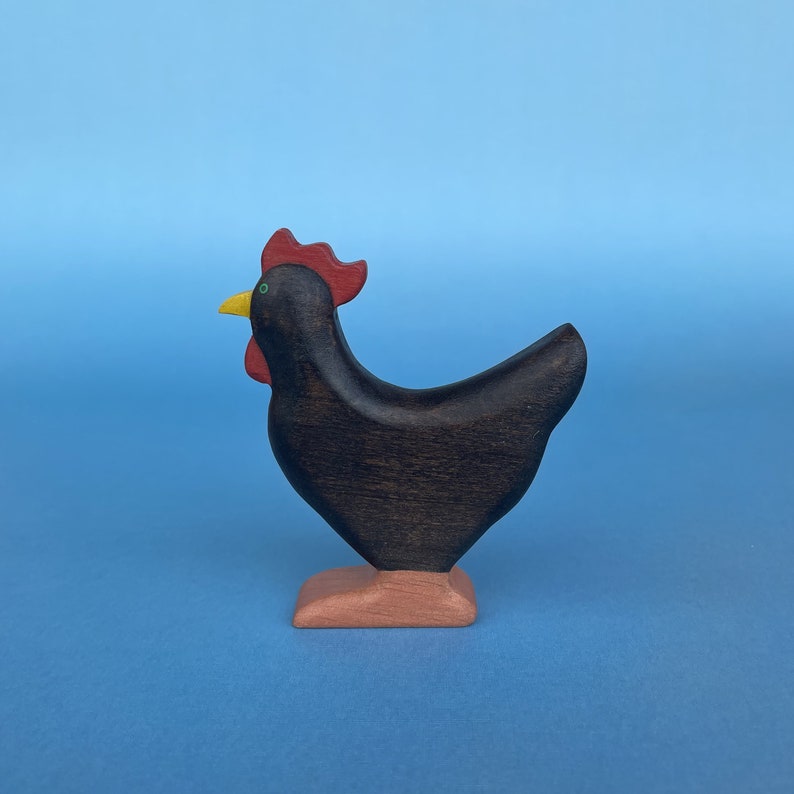 Wooden Farm Animal Toy Wooden Hen Figurine Handmade - Etsy