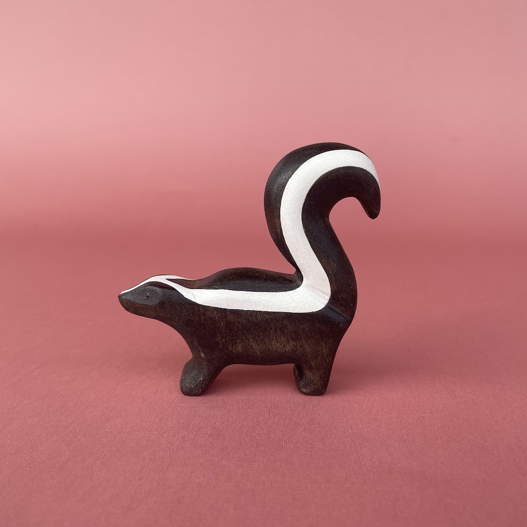 Wooden Skunk Figurine Wooden Animal Toys Forest Animal Toys Wooden ...