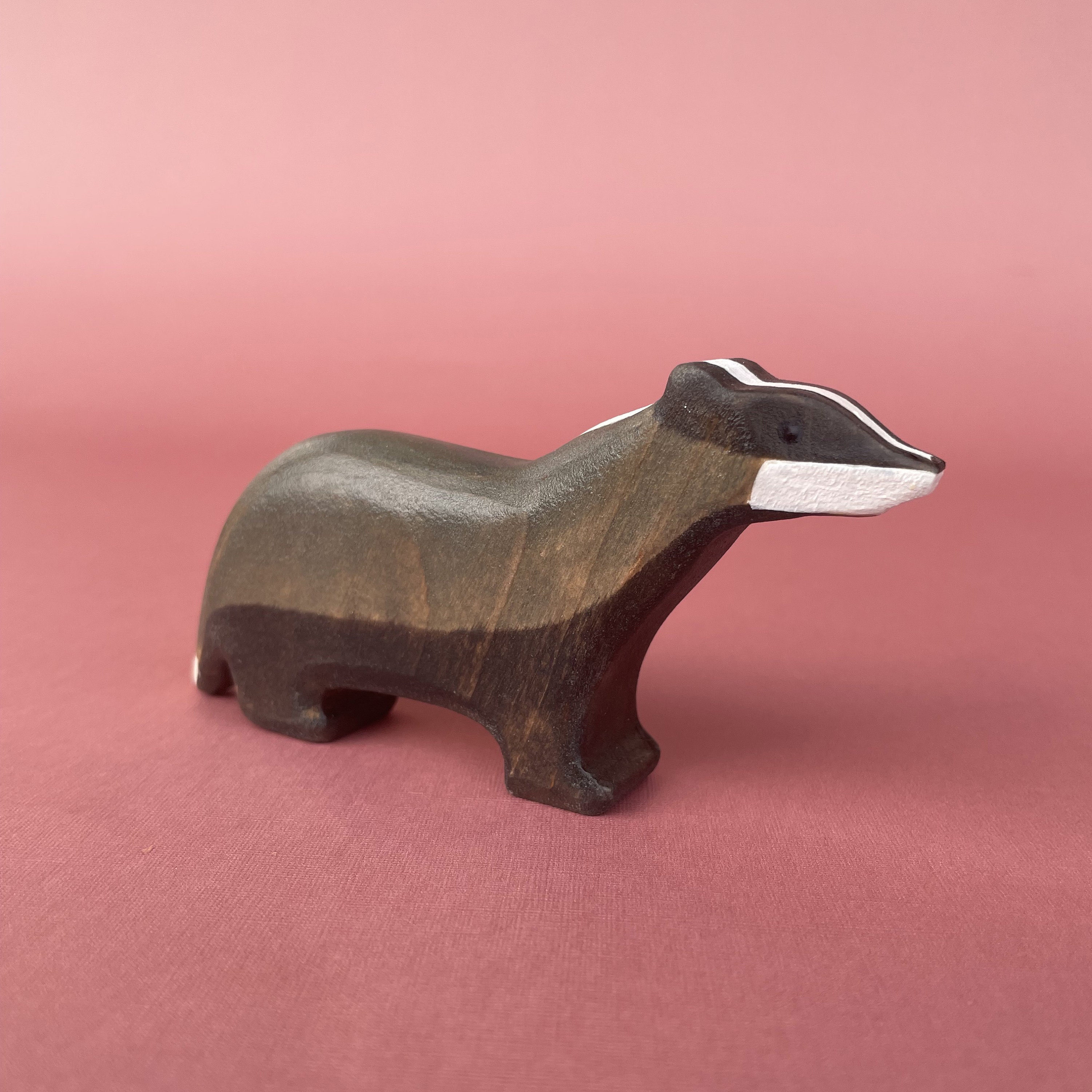 Wooden Badger Figurine Wooden Animal Toys Wooden Animal Figurines ...