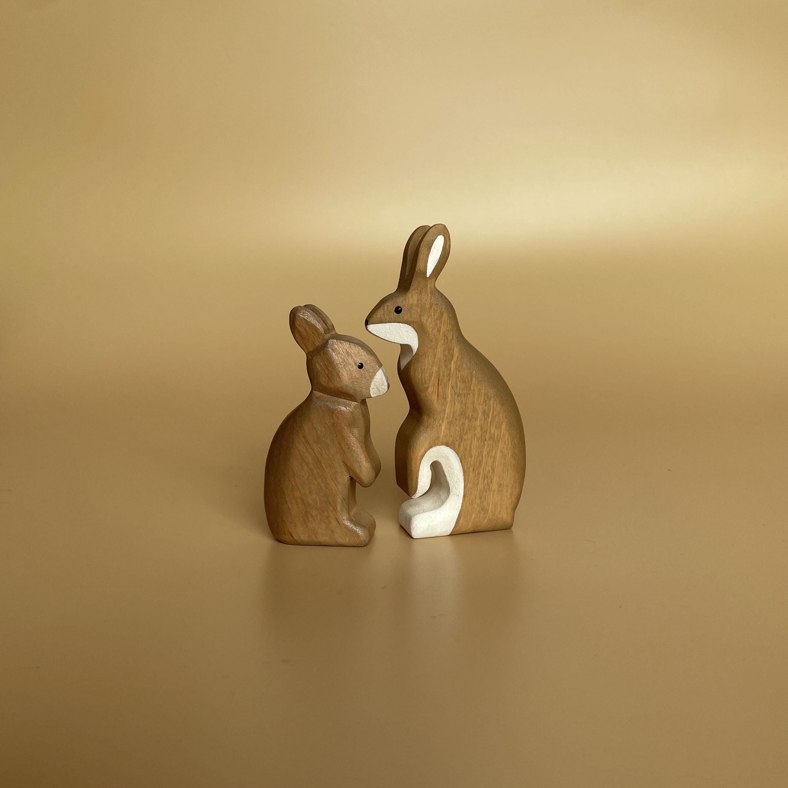 Wooden Hare Toy Toy Wooden Animal Figurines Wooden Toys Bunny Figurine ...