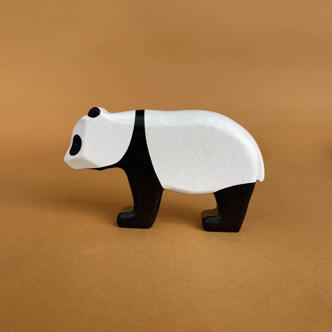 Wooden Panda Figurine Wooden Animal Toys Forest Animal - Etsy