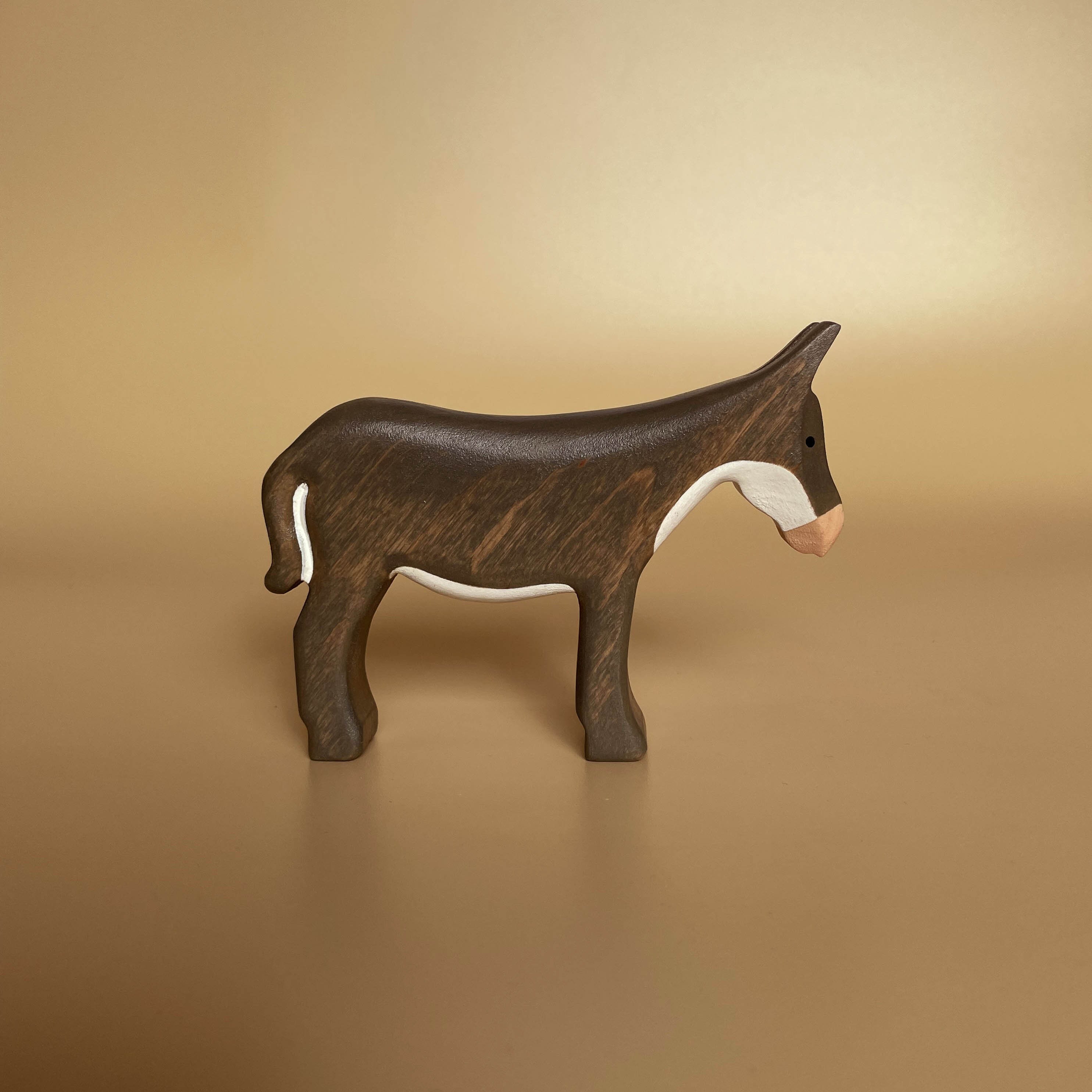 Wooden Figurines of Donkeys 2 Pcs Toy Farm Animals Donkey Toy Handmade ...