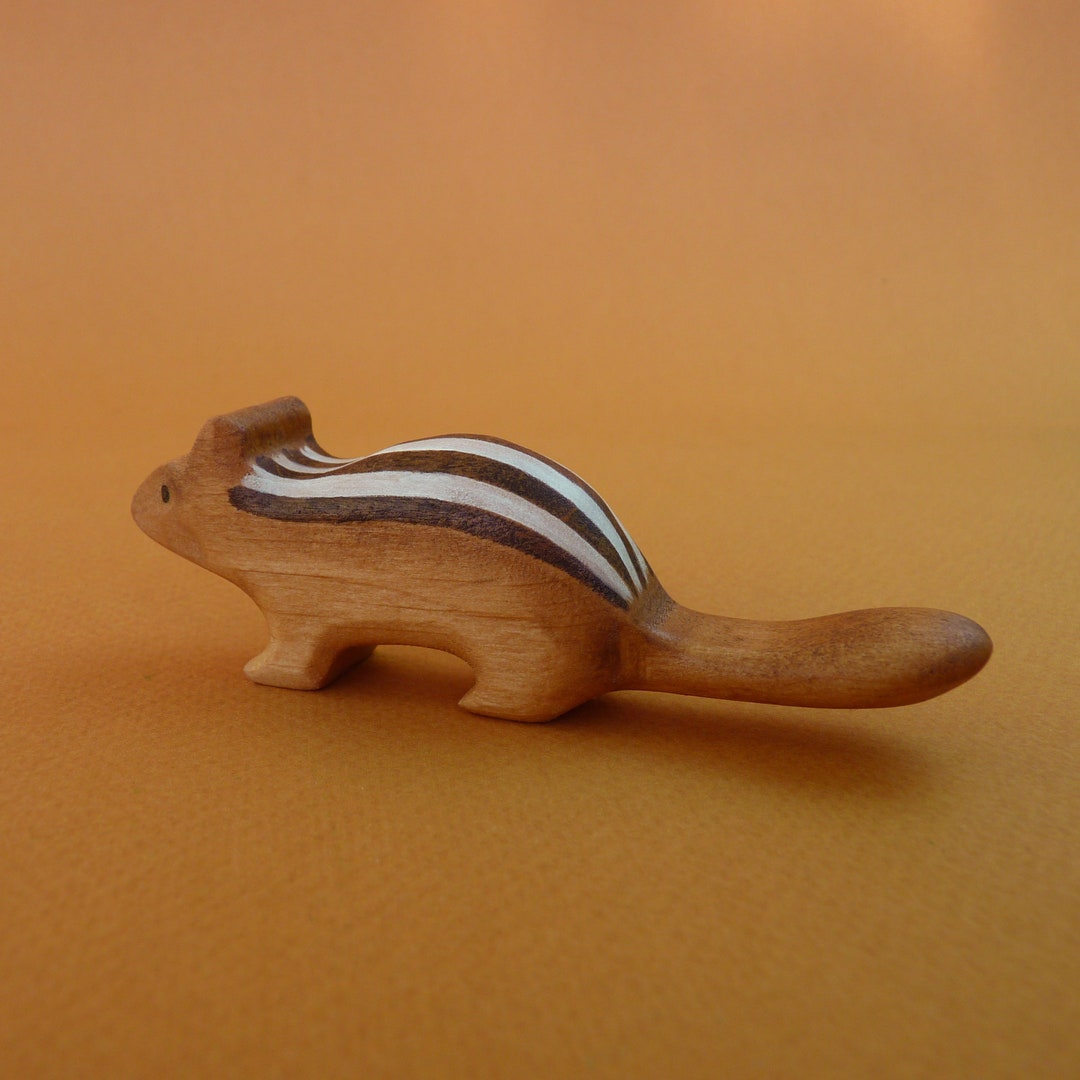 Wooden Chipmunk Figurine - Wooden Animal Toys - Forest Animal Toys ...