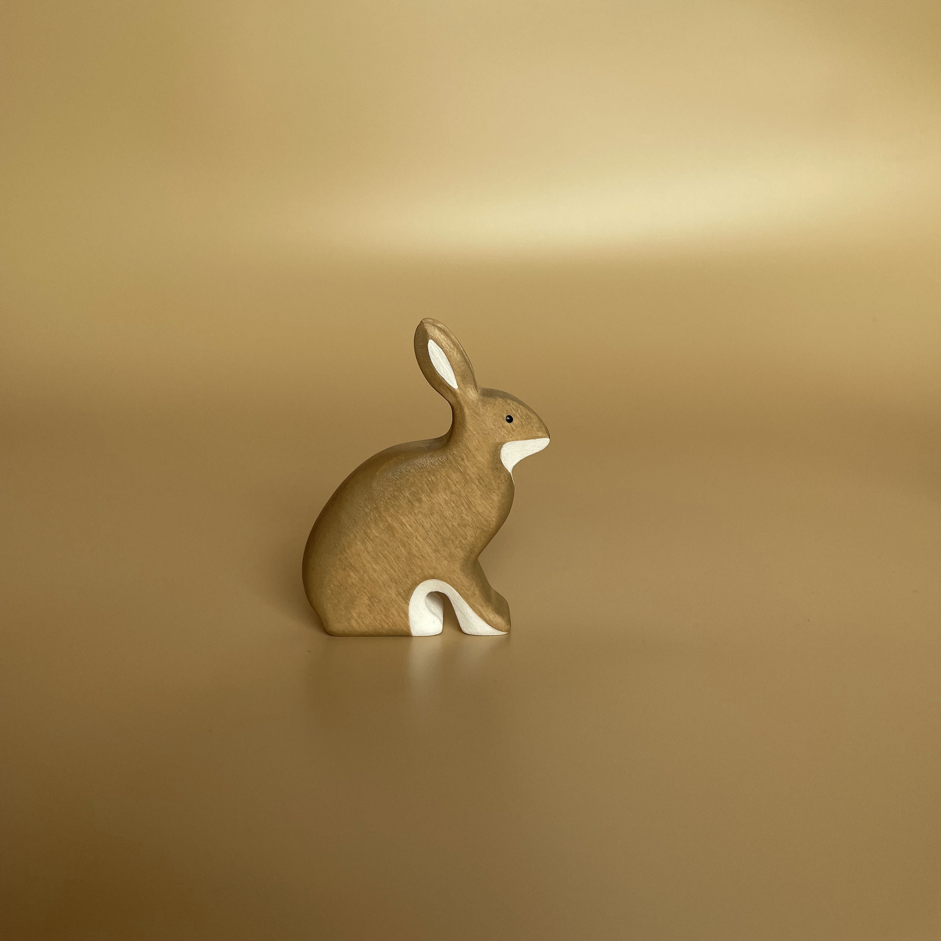 Wooden Hare Toy Toy Wooden Animal Figurines Wooden Toys Bunny Figurine ...