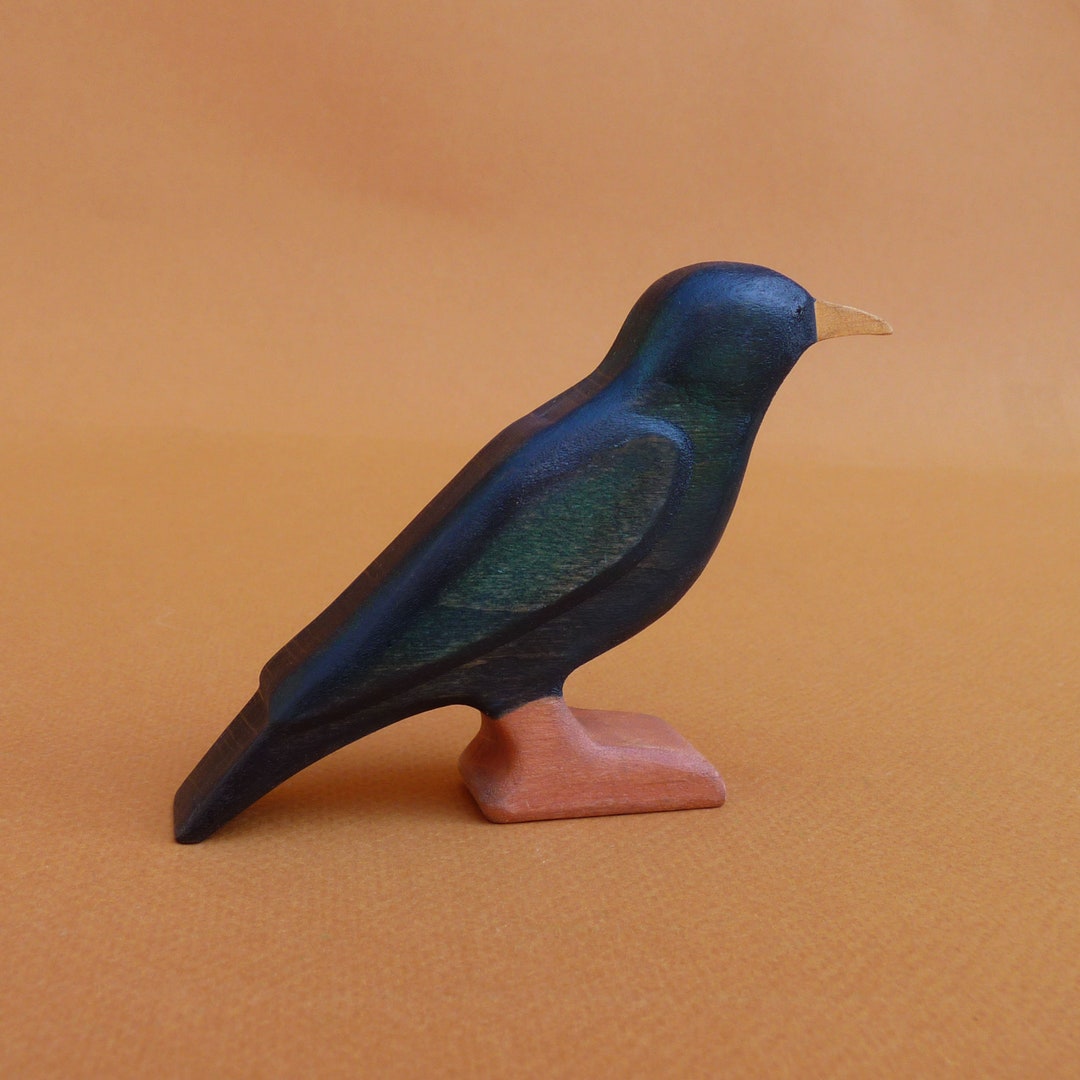 Wooden Bird Figurine Wooden Bird Toys Starling Wooden Toys Montessori ...