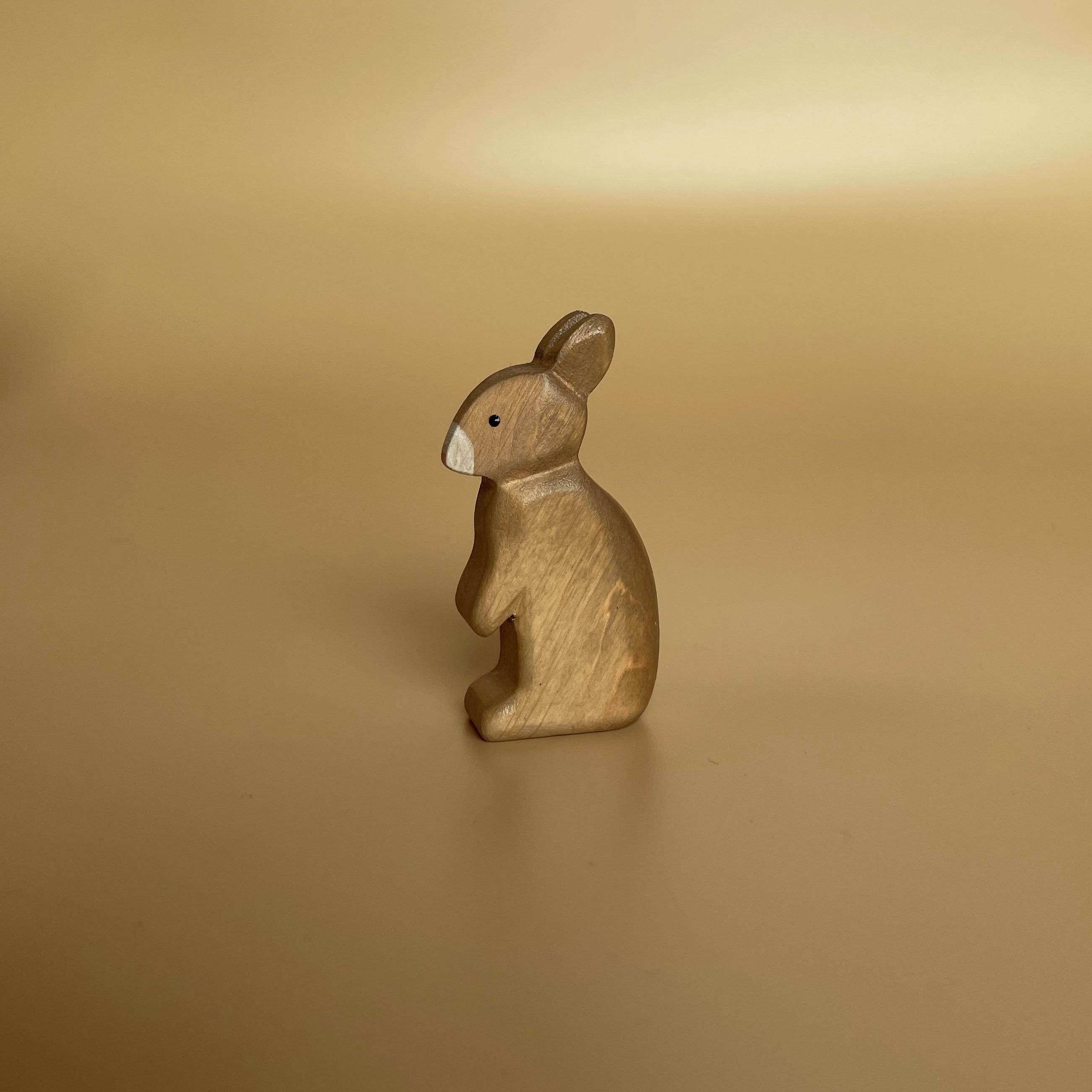 Wooden Hare Toy Toy Wooden Animal Figurines Wooden Toys Bunny Figurine ...
