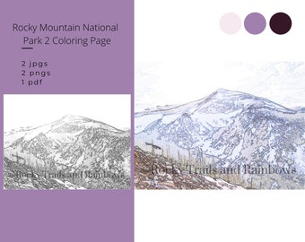 Rocky Mountain Coloring Page - Etsy
