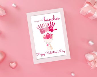 PRINTABLE Valentines Day Handprint Art Craft for Kids, Keepsake Art ...