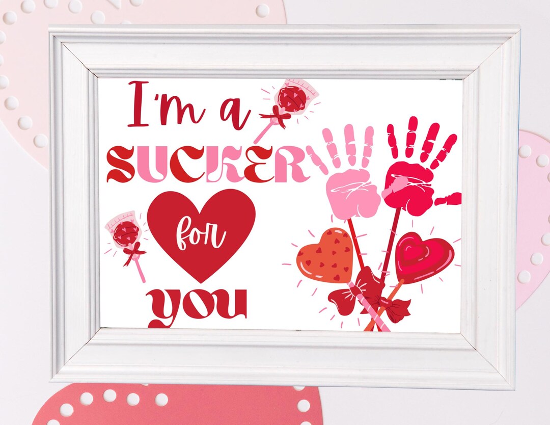 PRINTABLE Valentines Day Handprint Art Craft for Kids, Keepsake Art ...
