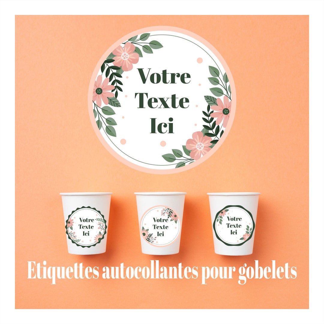 Set of Self-adhesive Labels to Personalize for Ecocup Cups, Weddings ...