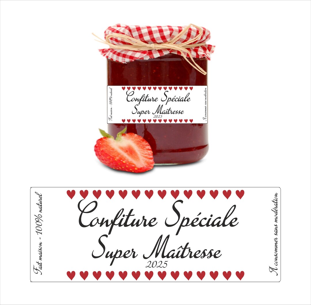 Jam Jar Label - Personalized Gift for Teacher - Nanny - Master - Atsem ...