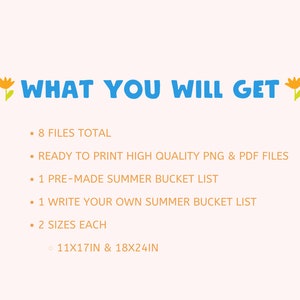 2025 Summer Bucket List Calendar Poster for Kids Printable Activity ...