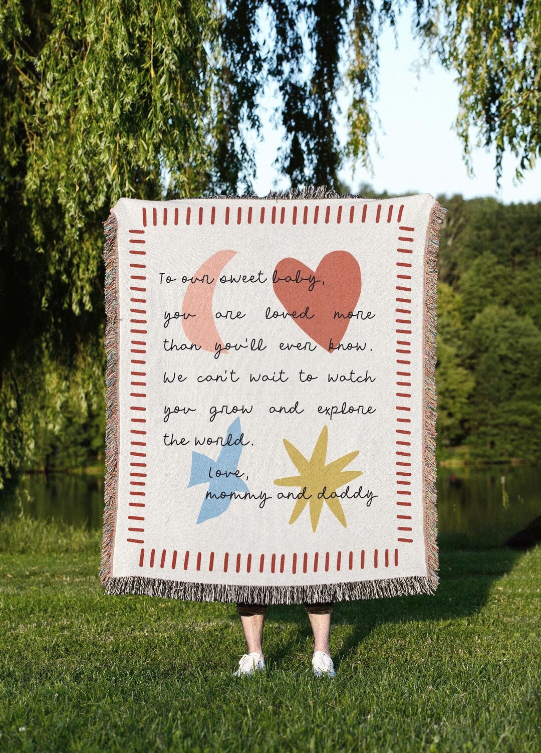Personalized Baby Blanket With Custom Message – Soft Woven Cotton ...
