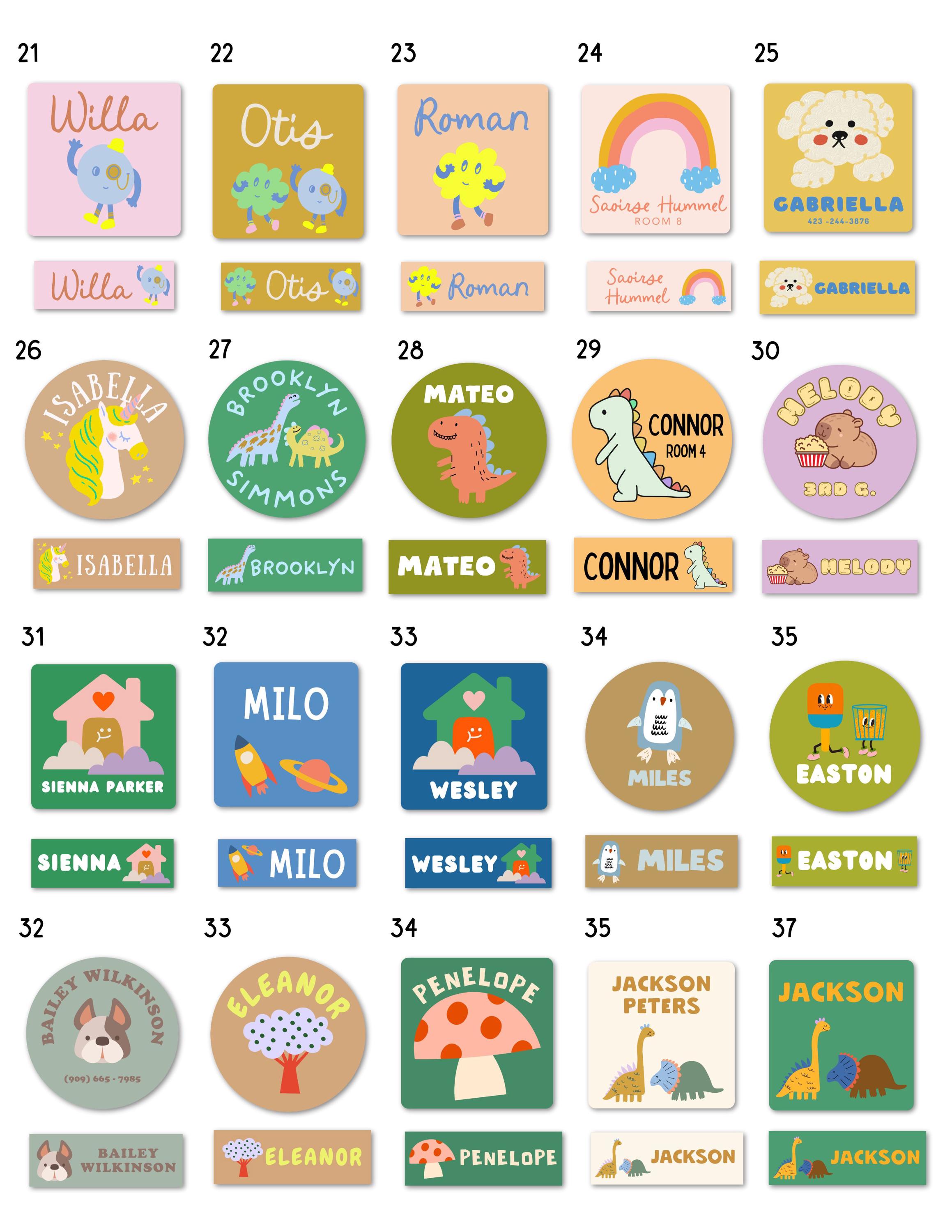 Durable School Name Label Back to School Sticker for Kids Cute ...